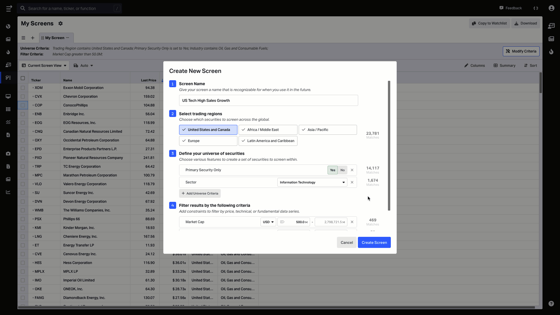 Equity Screener - Koyfin Release v3.16